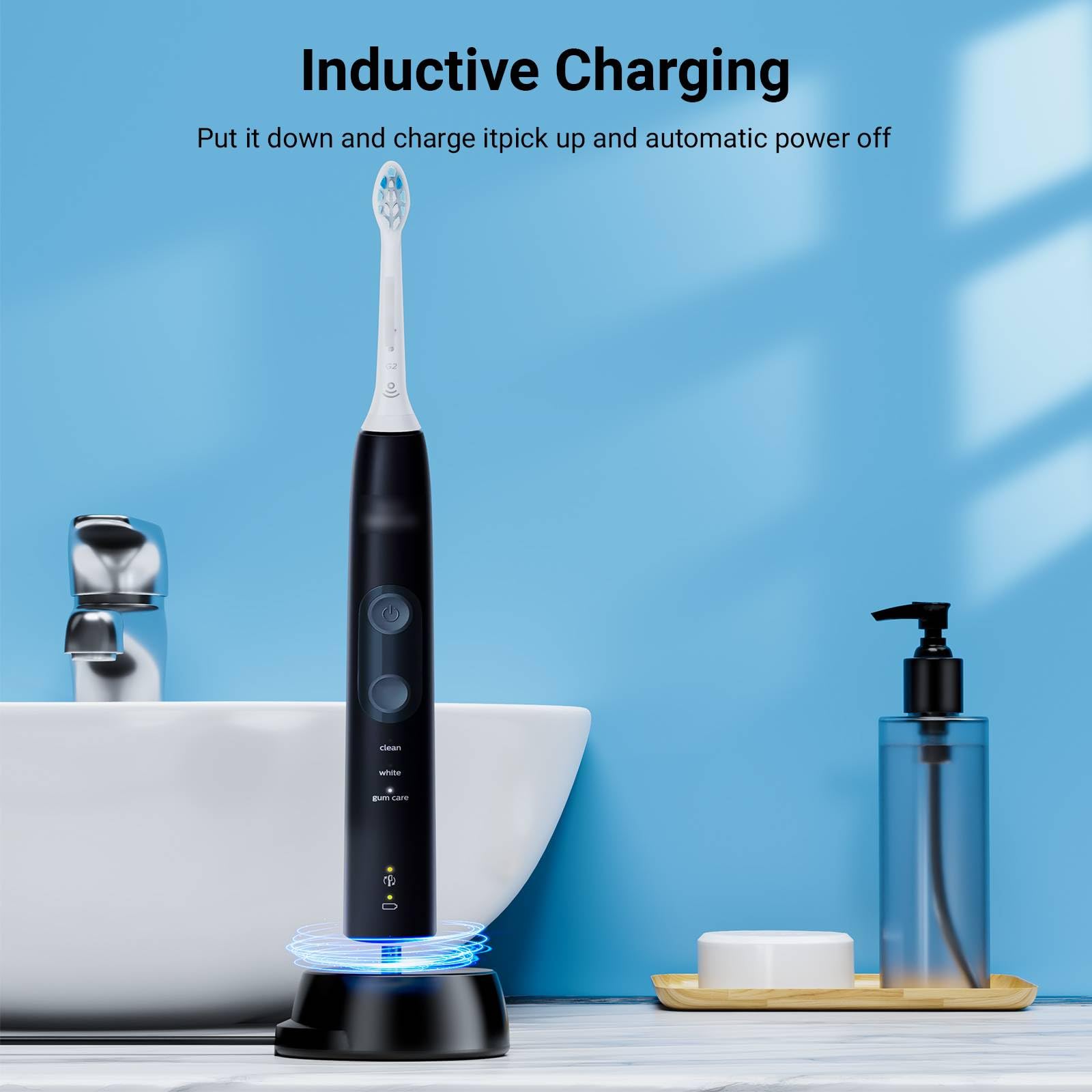 Replacement Model HX6100 Charger Compatible with Philips Sonicare Protective Clean 5100 5300 Electric Toothbrush Charging Base, HX6000 / HX8000 / HX9000 Portable Waterproof Power Cord