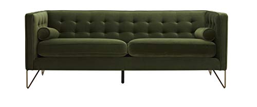 Amazon Brand β Rivet Brooke Contemporary Mid-Century Modern Tufted Velvet Sofa Couch, 82"W, Emerald
