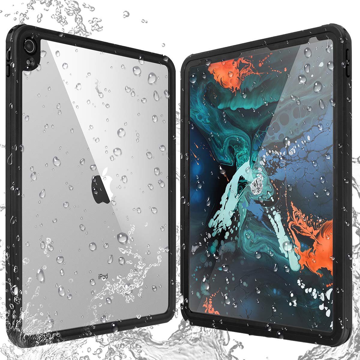 AICase IPad Pro 12.9 Inch Waterproof Cases,IP68 360 Degree Slim Dual Layer Armor Defender Shockproof Protective Case with Lanyard for iPad Pro 12.9" 2018