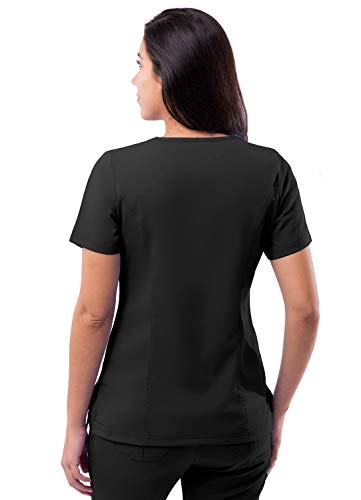 Adar Pro Scrubs for Women - Elevated V-Neck Scrub Top - P4212 - Black - M