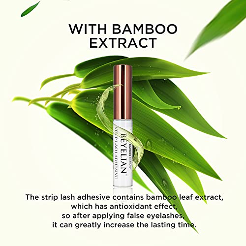 BEYELIAN Eyelash Glue, Lash Glue, Clear False Eyelash Glue with Bamboo Extract,Latex Free, Sensitive Eyes,Waterproof, Strong Hold,5g