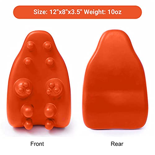 Acupressure Neck Pain Relief Cushion, Neck and Shoulder Relaxer, Cervical Traction Massage Chiropractic for Pain Relief Management High Density Memory Foam Core BeyondElegance (Orange Red)