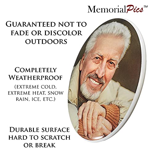 Custom Ceramic Picture for Headstone | Personalized Porcelain Photo Memorial Plaque for Tombstones | Waterproof Grave Decoration | Oval (3.2"x4")