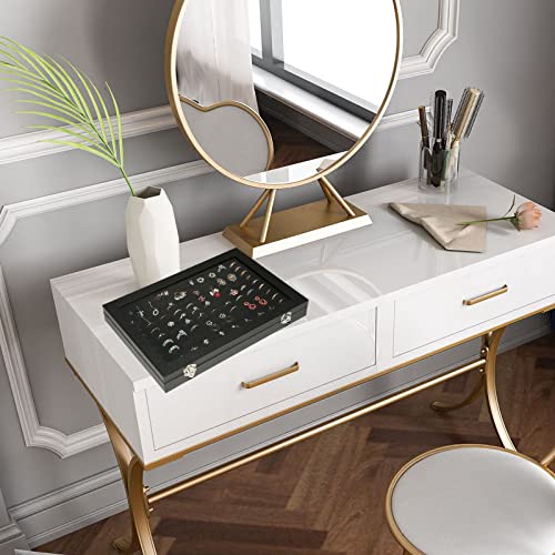 GISK 100 Slots Ring Box Storage Organizer Jewelry Ring Display Case with Transparent Lid Ring Holder Case Jewelry Box Organizer Ring Earring Holder Jewelry Tray Organizerā¦