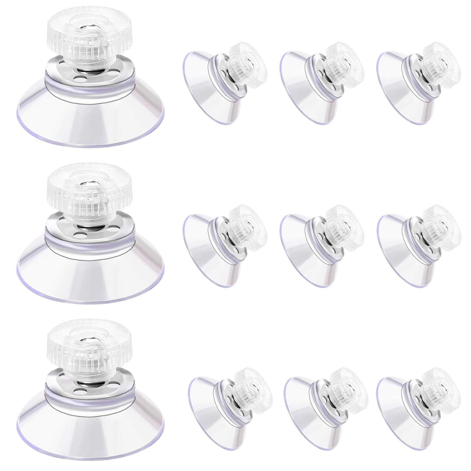 12 Pack Mini Suction Cups,25mm/1'' Suction Cup with M5 Screw Clear PVC Sucker Pads Extra Strong Sucker Suction Cup Glass Suction Holder with Screw Nut for Bathroom Wall, Window, Car Shade