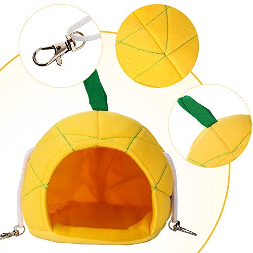 Jetec 2 Pieces Hamster Hammock Soft Bed Small Pet House Animals Hamster Hanging House Cage Nest for Guinea Pig Rat Chinchilla Sleep and Play (Banana and Pineapple)