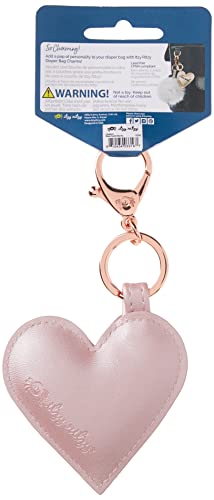 Itzy Ritzy Diaper Bag & Purse Charm, Keychain & Luggage Marker; Measures 6" Long & 3" Wide; Features Durable Clasp & Trendy Rose Gold Hardware, Blush