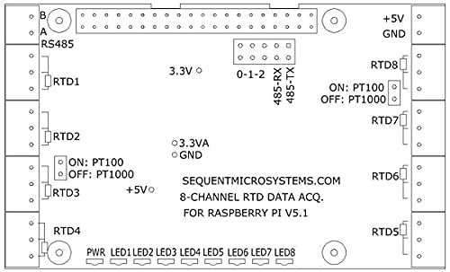 RTD Data Acquisition 8-Layer Stackable HAT for Raspberry Pi