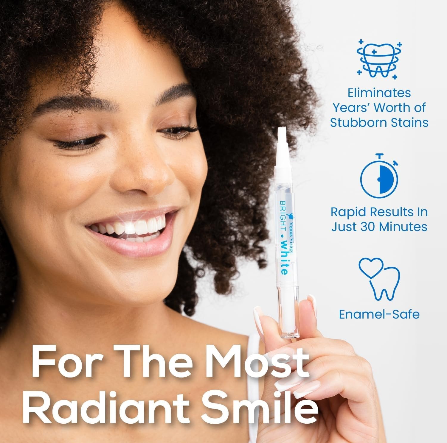 Venus Visage Award Winning Teeth Whitening Pen, 20+ Uses - Teeth whitening Gel Professionally formulated - Best Teeth whitening Gel Pen Teeth Whitener - Low Sensitivity (Mint) (0.07 Fl Oz (Pack of 2))