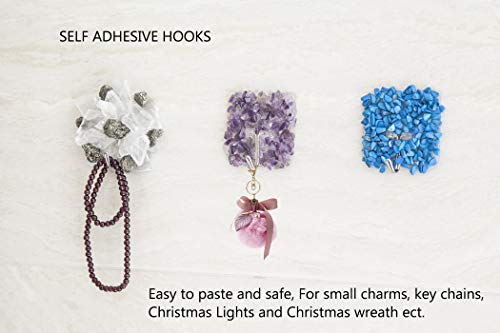 6Pcs Natural Crystals Stone Adhesive Sticky Wall Hooks Creative Hook for Bathroom Kitchen Girls Room, Hanging Scarves/Bags/Towels/Keys Square 2"