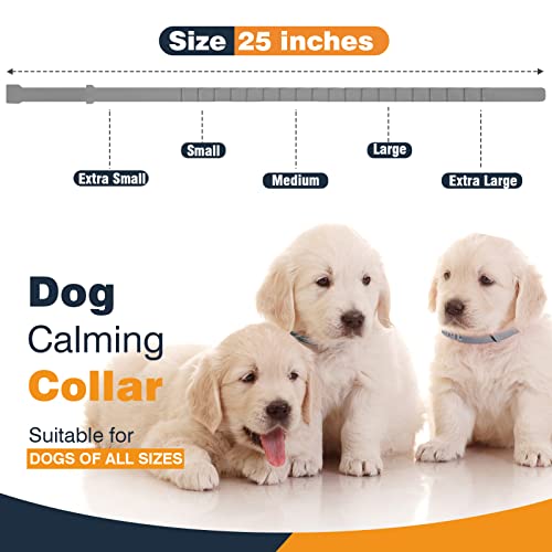 3 Packs Calming Collar for Dogs, Anxiety Relief Pheromone Calming Collars Up to 60 Days Efficient Relieve Stress&Relax for Small Medium Large Dog Comfortable Collar Breakaway Design Gray 25 Inches