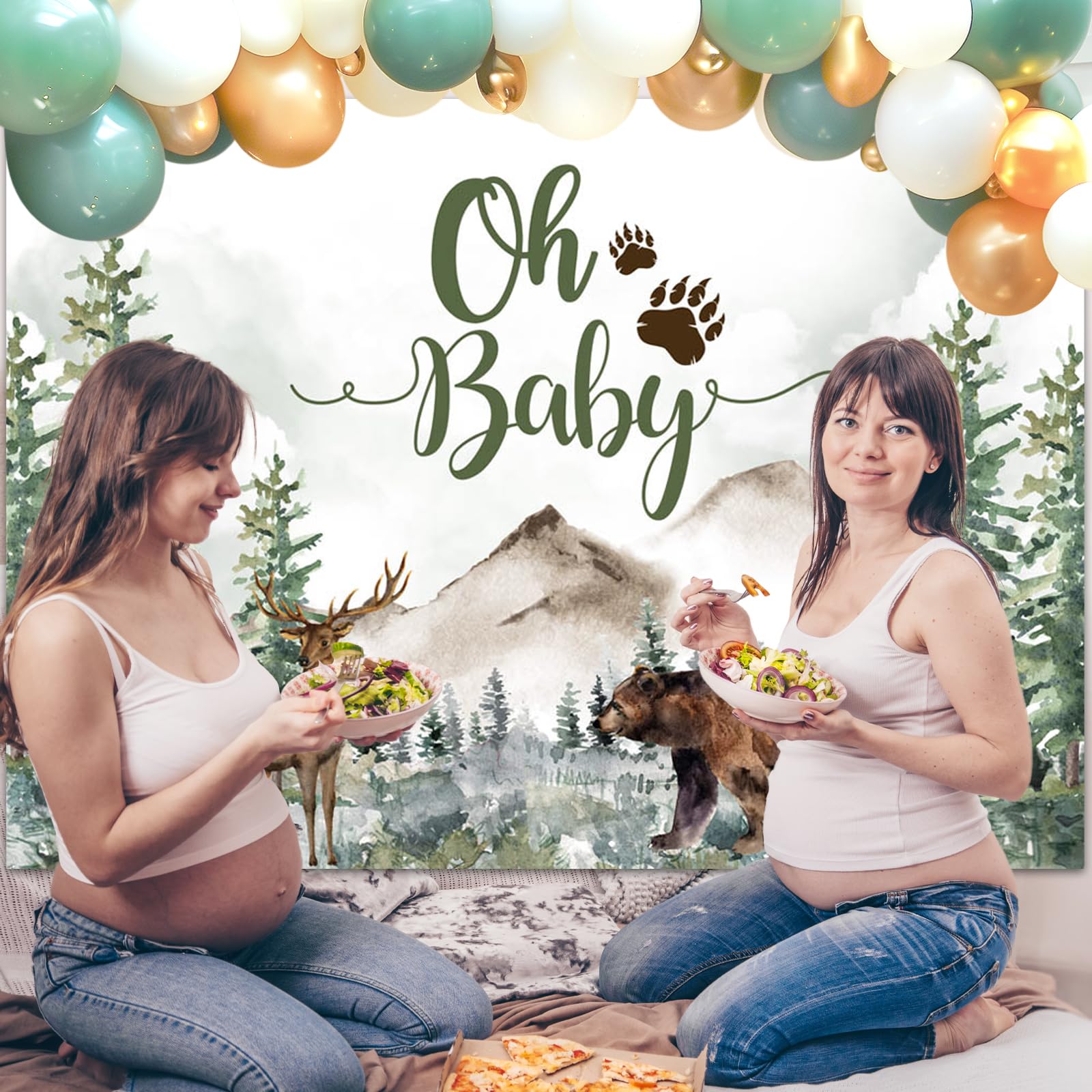 Avezano Let The Adventure Begin Backdrop Oh Baby Woodland Baby Shower Backdrop Boys Mountain Wilderness Adventure Baby Shower Decorations Background 7x5 ft