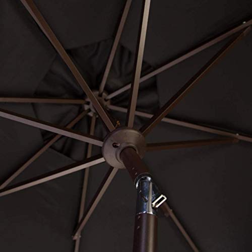 Bayside21 Sunbrella 9Ft Market Umbrella Patio Outdoor Table Umbrella with Crank, Auto Tilt and 5 Years Non-Fading Vented Umbrella Top