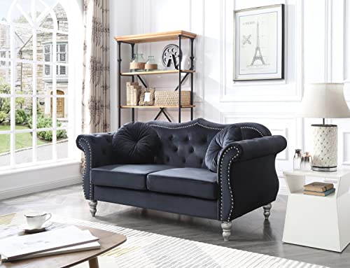 Glory Furniture Hollywood Loveseat Love Seats, Black