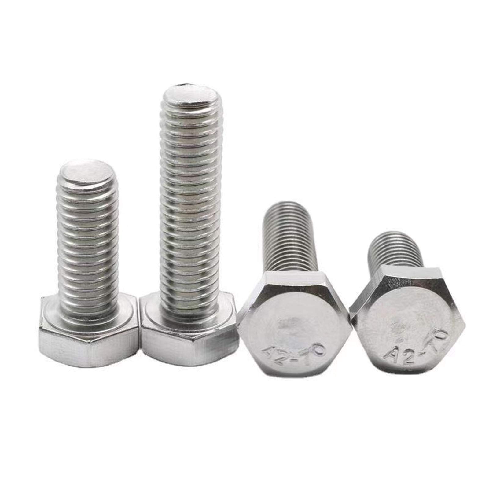 30 Pcs M5 Hex Bolt M5-0.8 x 12mm UNC Hex Head Screw Bolts A2-70(304) Stainless Steel Fully Threaded Hex Tap Bolts,Fully Threaded (M5 x 12mm)