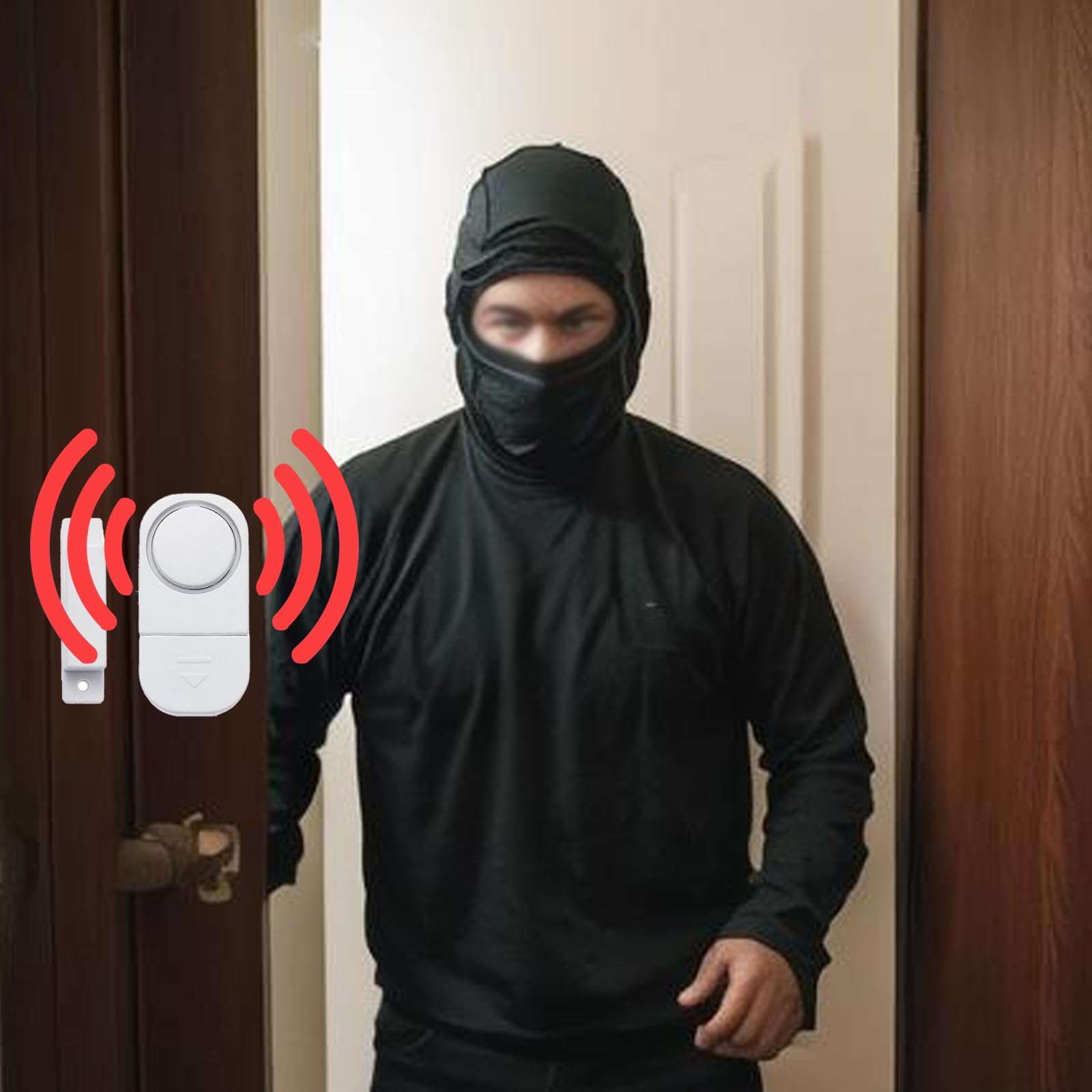 4 Pack Wireless Door Window Alarm, Magnetic Burglar Alert Sensor, Loud 90lb Door Alarms for Kids Safety, DIY for Home Security, Office Protection