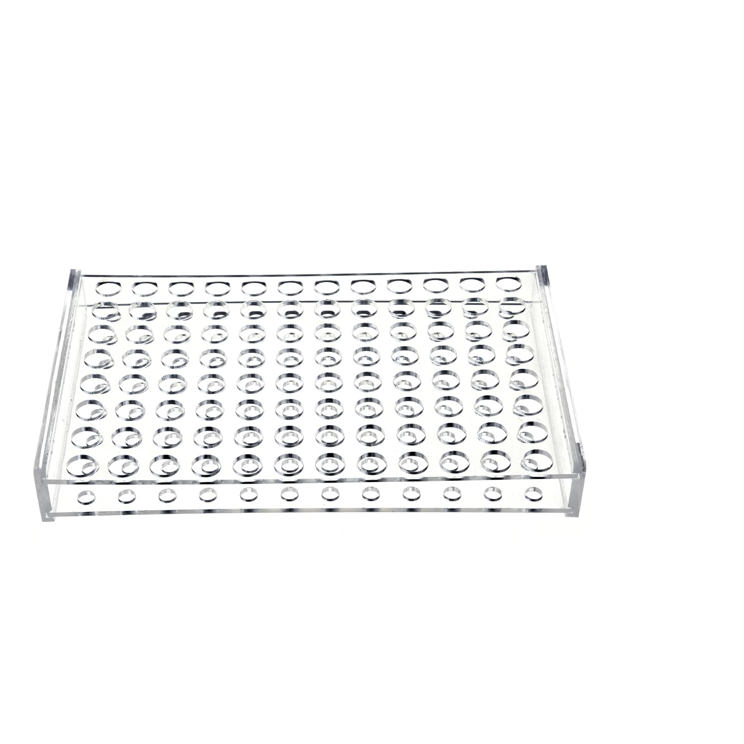 Aicosineg 96Holes Centrifuge Tube Holder 0.43in Acrylic Test Tube Rack Holder Plastic Tube Rack Rectangular Plastic Stand Bracket Rack Test Tube Rack for Labortory Holder Party Favors Decoration Clear