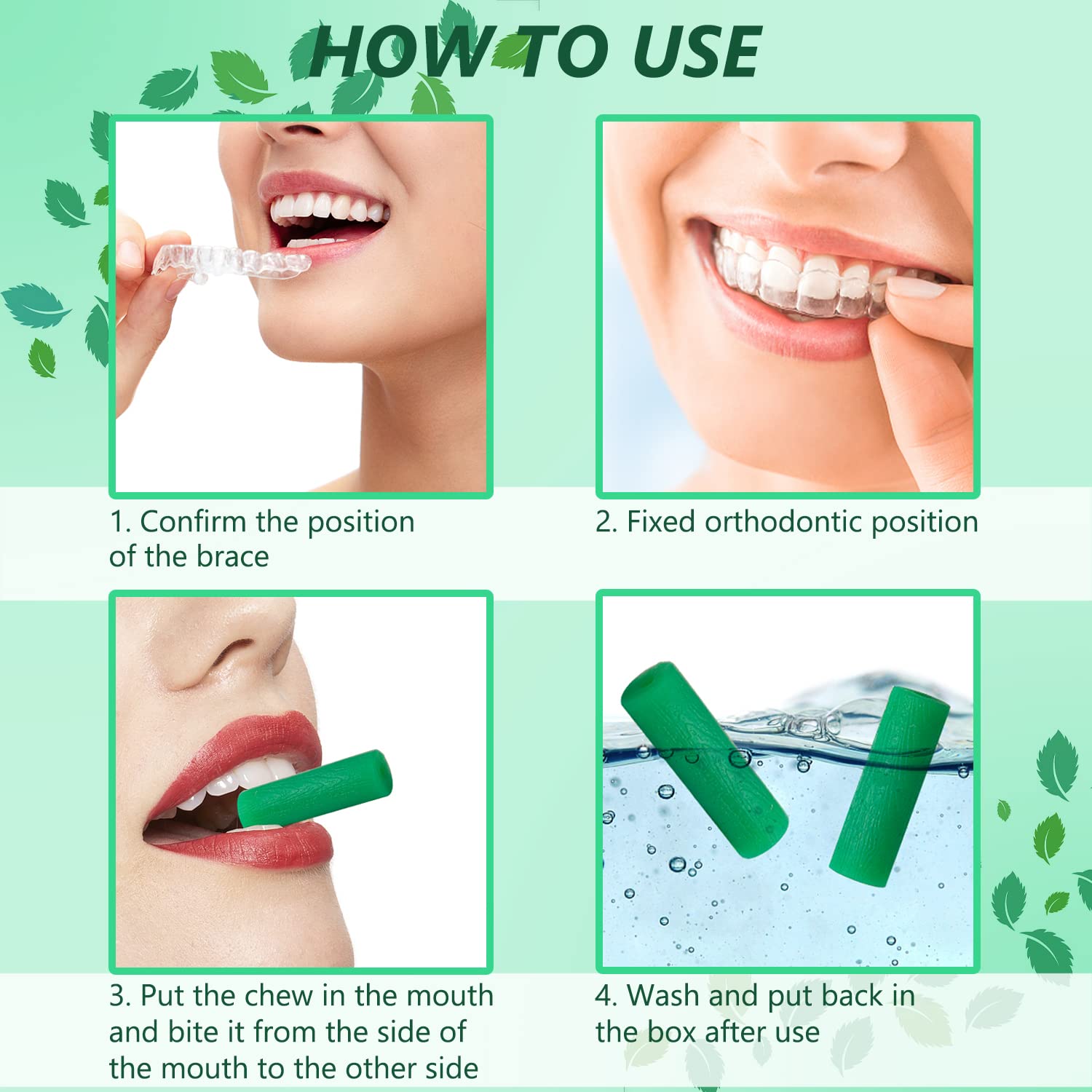 10 Pieces Aligner Chewies, Aligner Tray Seaters Chewies Orthodontic Dental Chewies for Aligner Chompers, Green