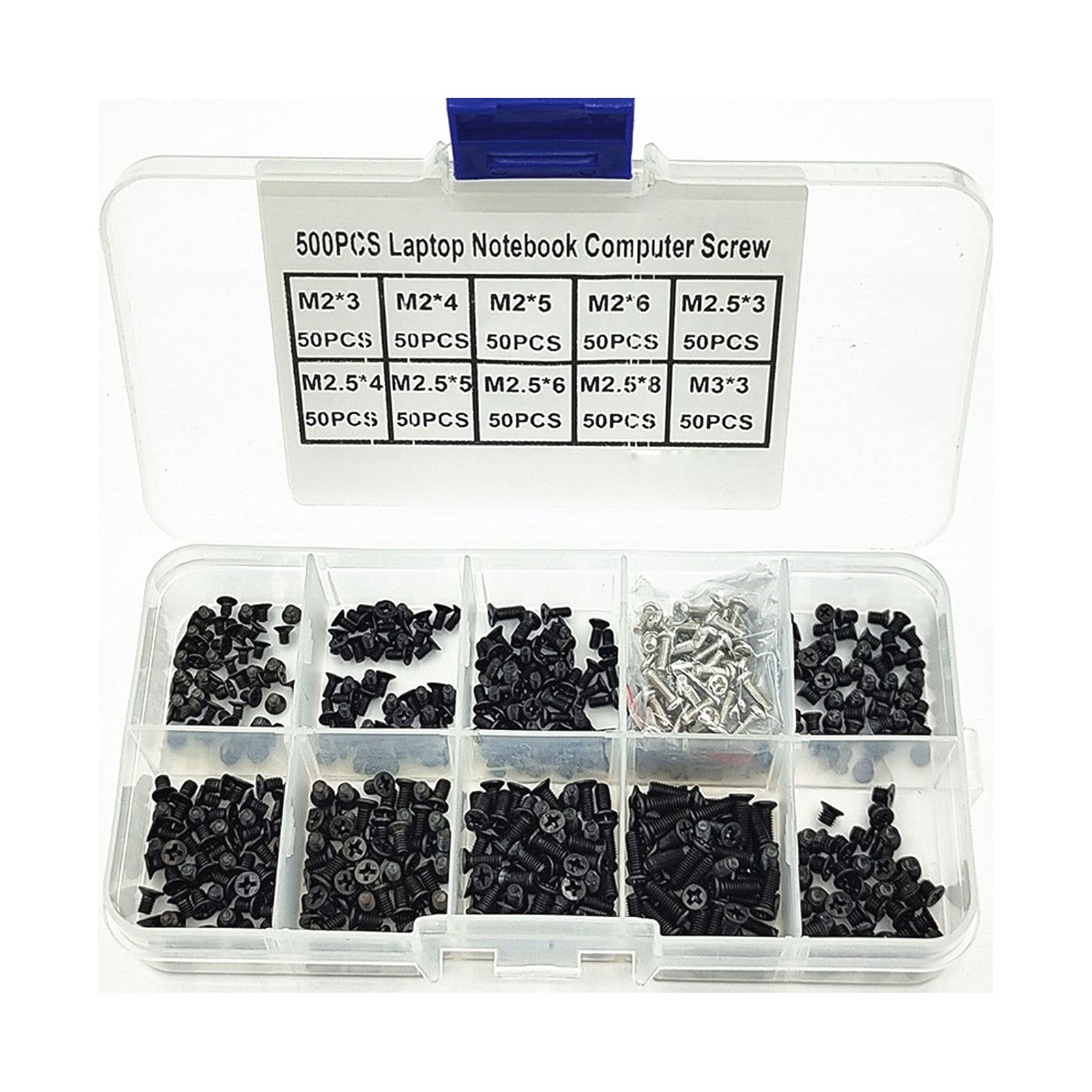 MUMUJJ PC Flat Head Phillips Screw Bolt Assortments, Electronic Repair Countersunk Round Head Screws for Laptop Notebook Computer Replacement Screws Kit