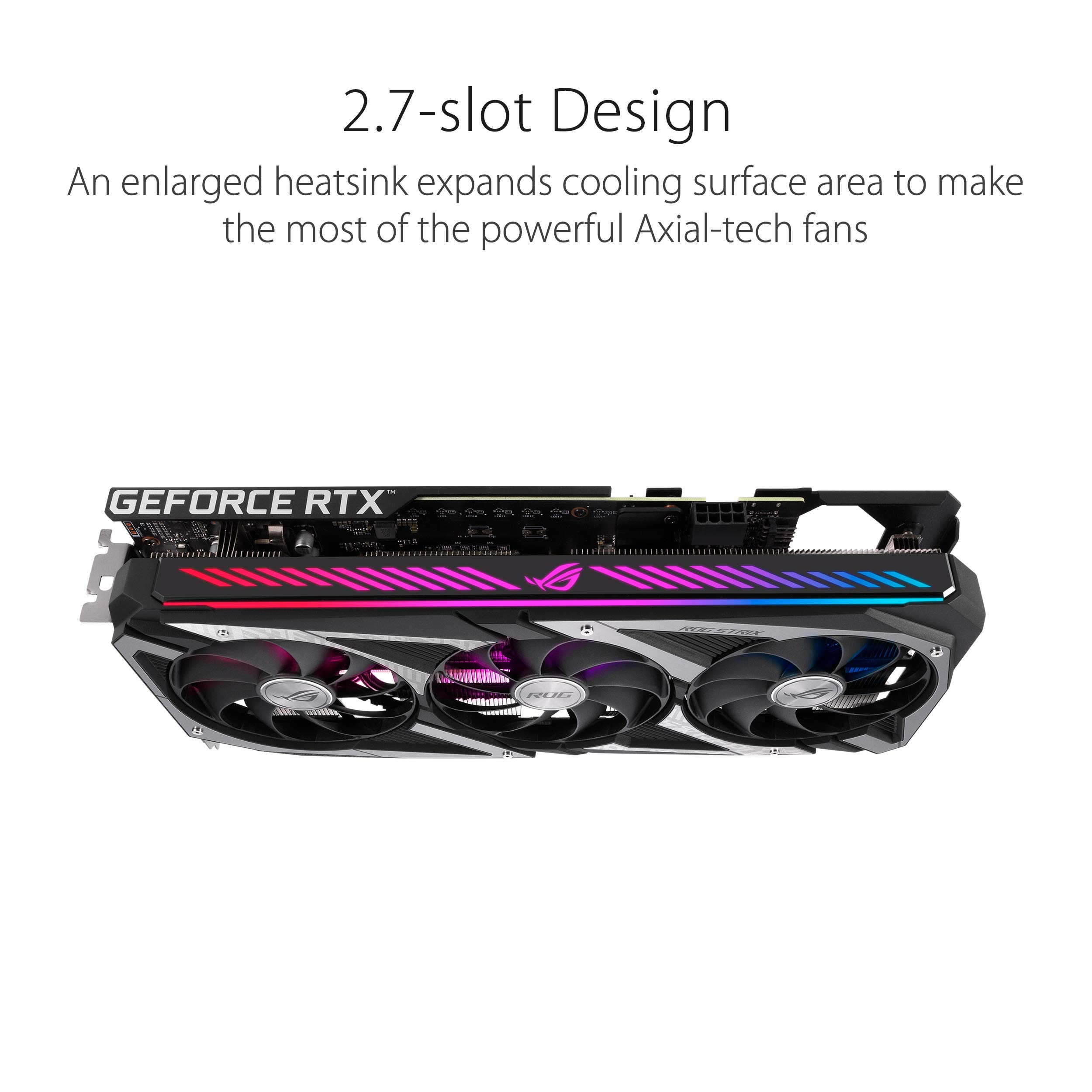 ASUS ROG Strix NVIDIA GeForce RTX 3060 OC Edition Gaming Graphics Card (PCIe 4.0, 12GB GDDR6, HDMI 2.1, DisplayPort 1.4a, Axial-tech Fan Design, 2.7-Slot, Super Alloy Power II, GPU Tweak II)