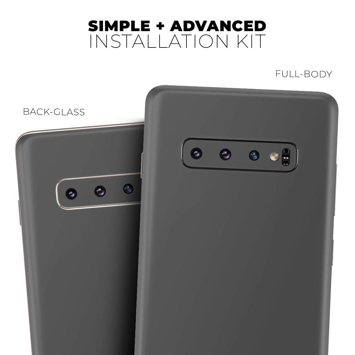 DesignSkinz Solid Dark Gray Protective Vinyl Decal Wrap Skin Cover Compatible with The Samsung Galaxy S20 (Screen Trim & Back Glass Skin)