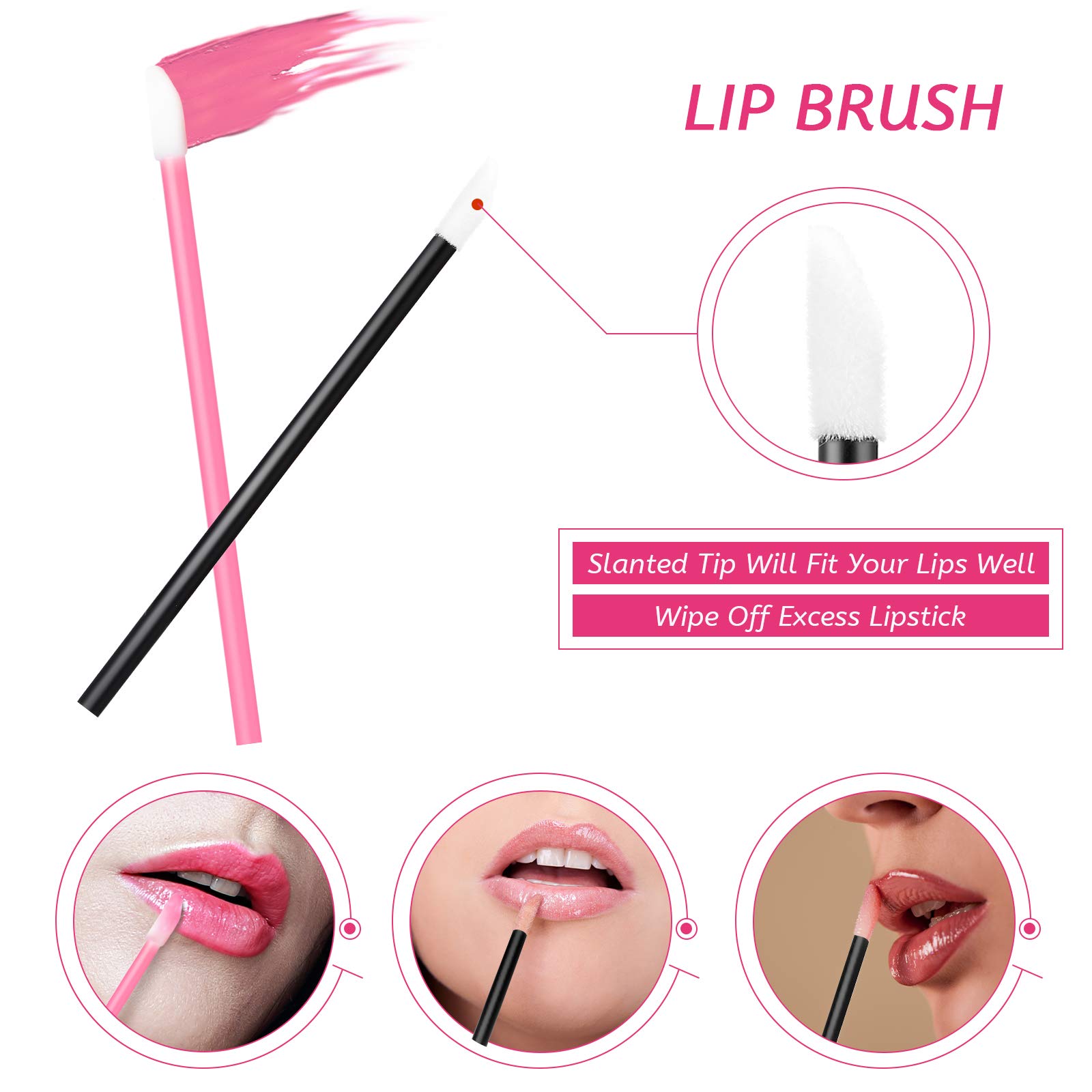 263 Pcs Makeup Applicators Tools Kit, 50 Disposable Eyeliner Brushes 112 Mascara Wands Eyelash Brush 100 Lipstick Applicators Lip Wands with Plastic Box Gifts for Women