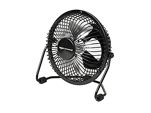 AmazonCommercial 4-Inch Table Fan with Power Adapter and USB Cable