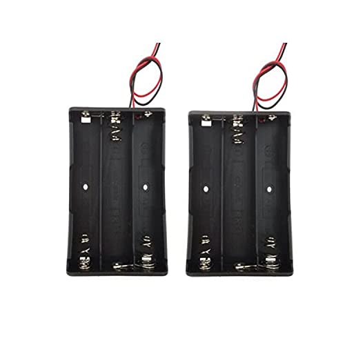 AIMPGSTL 18650 Battery Holder Bundle with Wire,4PCS 18650 Battery Holder Case 3.7V, 4 x 3.7V Series DIY Battery Storage Boxes, 4 Slots Black Plastic Batteries Case for 18650 Battery