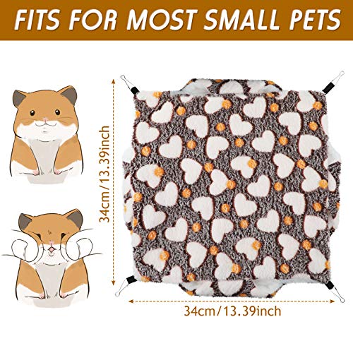 Small Pet Cage Hammock, Double-Layer Rat Hammock Hanging Bed, Warm Ferret Cage Hammock, Pet Swinging Bed for Sugar Glider Fleece Chinchilla Parrot Guinea Pig Squirrel Hamster Playing Sleeping