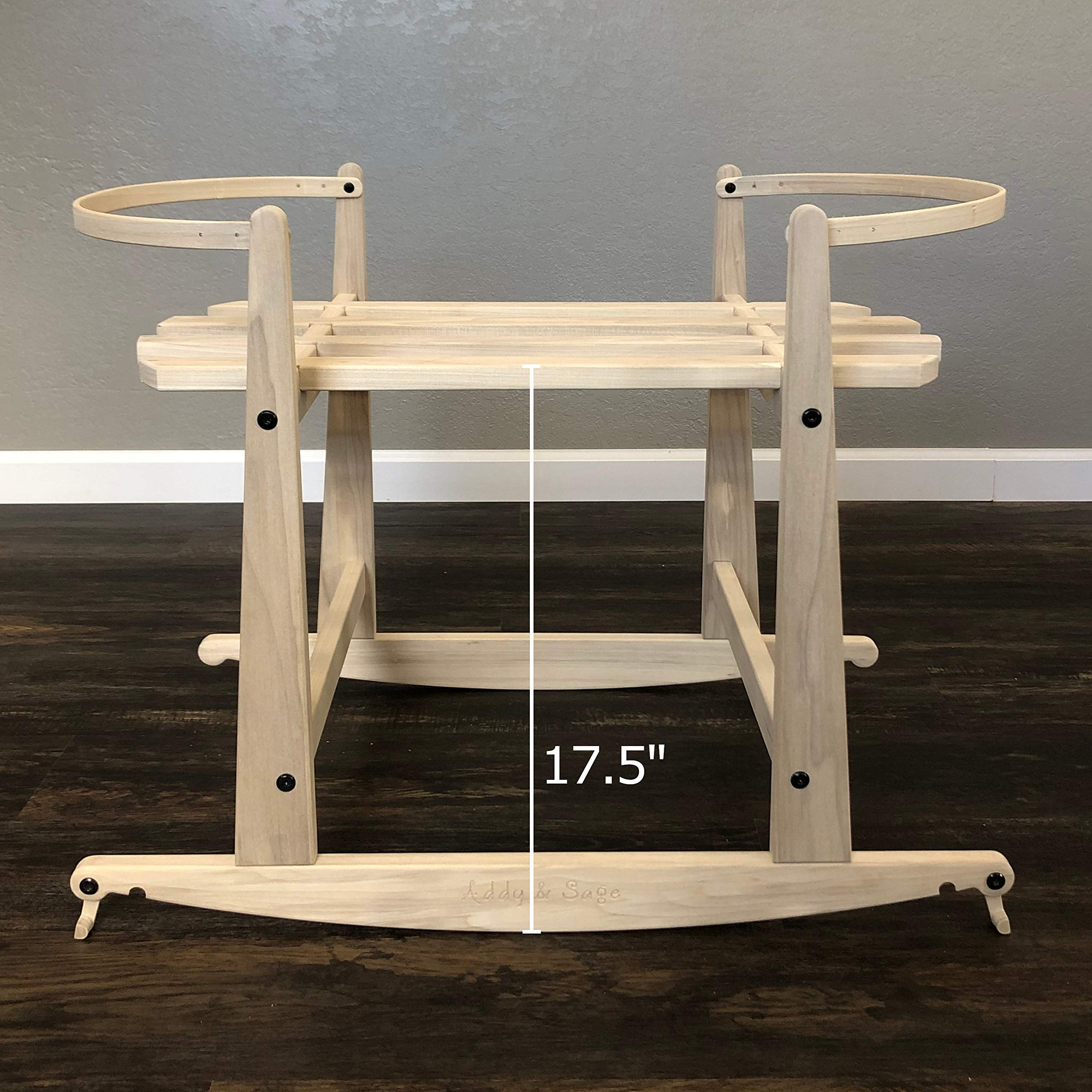 2 in 1 Natural Rocking Stand for Plum + Sparrow Baskets - with Brakes (Read All Product Details)