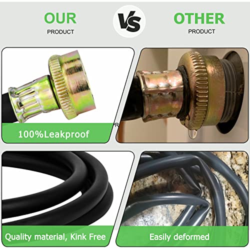 7507100 Dehumidifier Drain Hose, Garden Hose 3/4 in x 12 ft,Brass Interface with a Rubber Seal 100% Prevent Water Leakage.