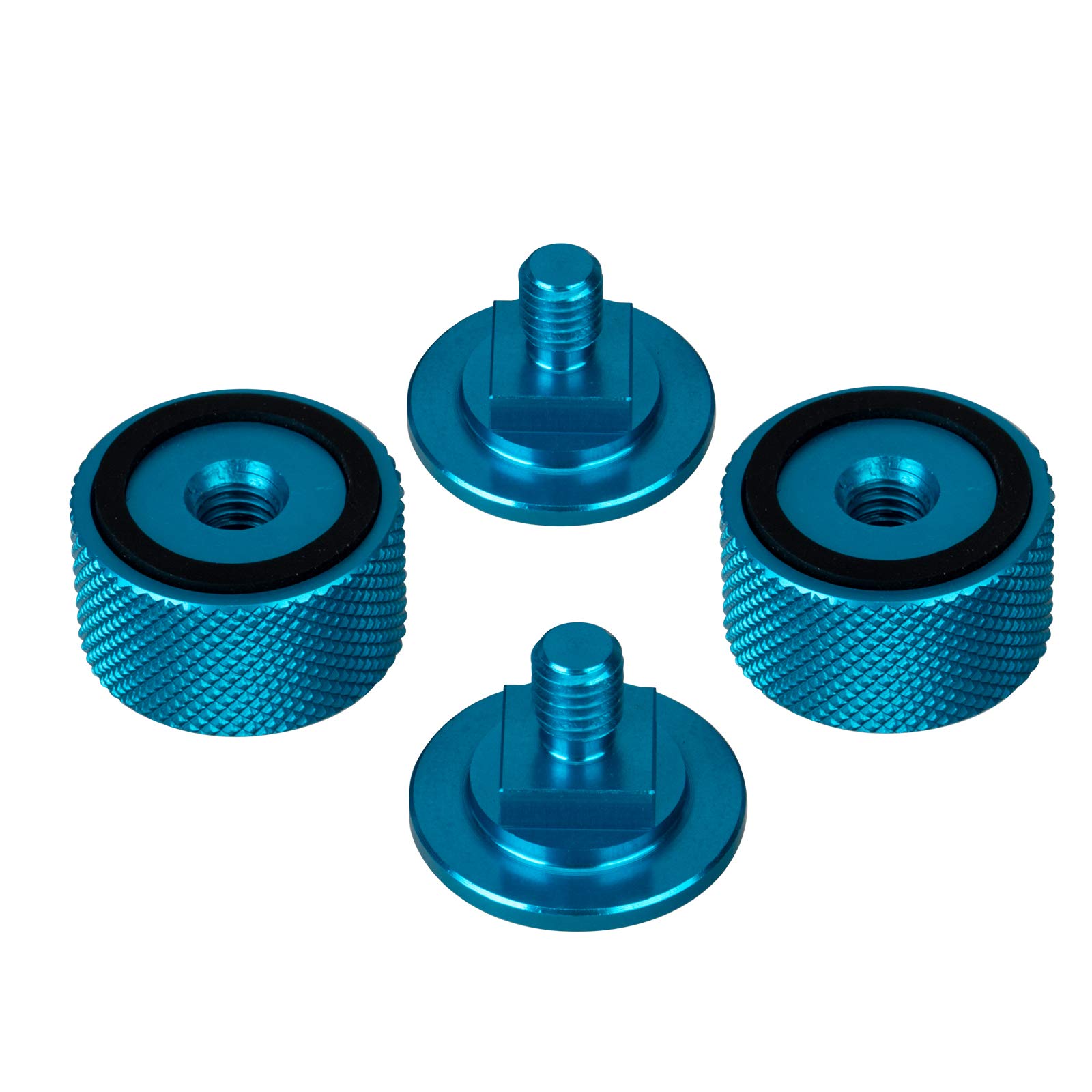 3mirrors Welding Hood (Pipeliner) Helmet Fasteners Sky Blue Headgear Replacement Parts Accessories Screws Flip Hood Aluminum -Anodized w/Silicone Washer Non-Slip 1 Pair