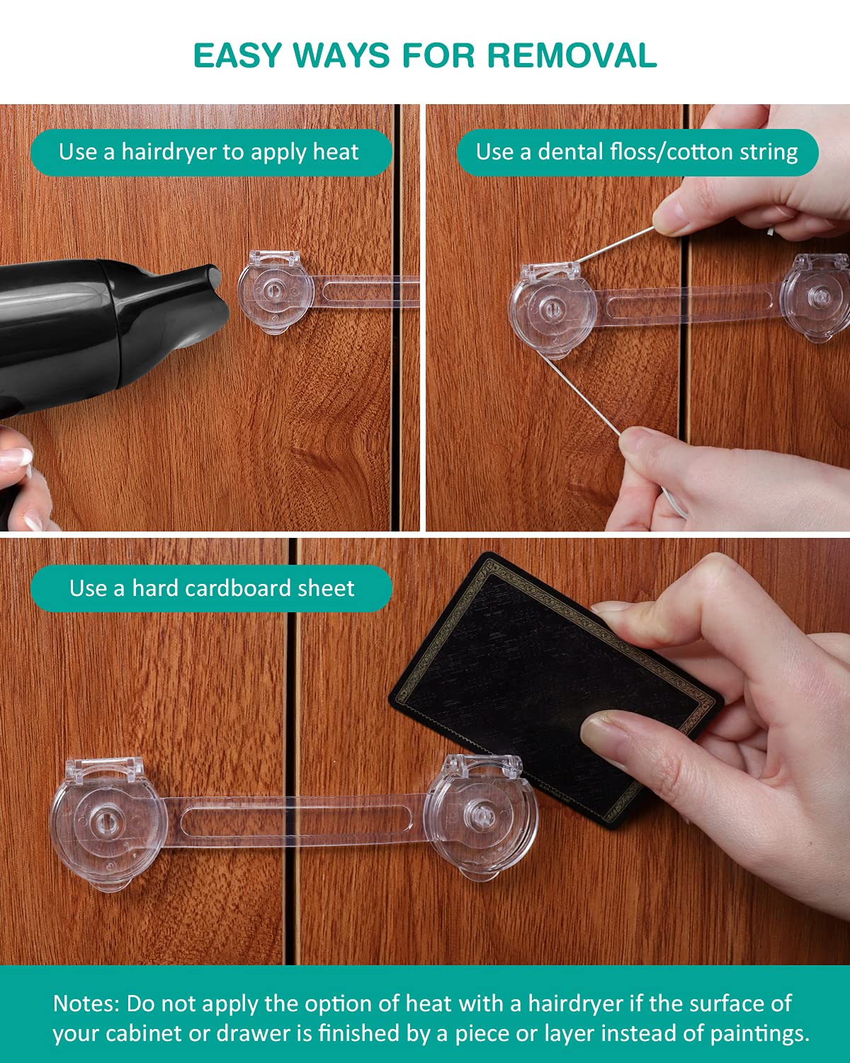Cabinet Locks for Babies, Baby Proofing Safety Locks, 10 Pack DUOSI No Screws No Magnets Fridge Refrigerators Locks Baby Proofing Child Safety Cabinet Locks for Kitchen Cabinets and Drawers