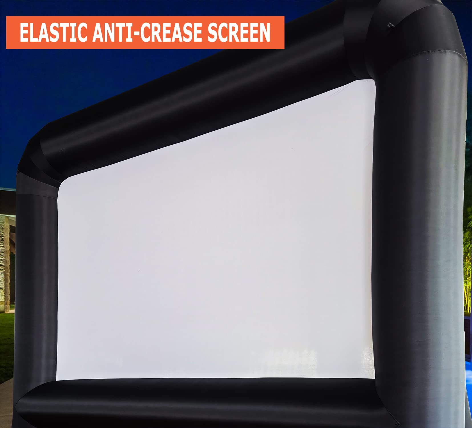 16 FT Outdoor Inflatable Projector Screen – One-Piece Design, Easy Setup Blow-Up Screen with Quiet Fan, Perfect for Backyard Movie Nights & Events (Stable Base)