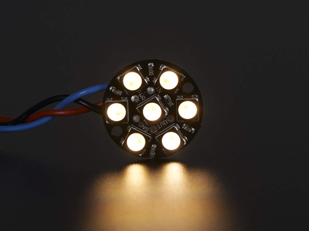 Adafruit Industries NeoPixel Jewel - 7 x 5050 RGBW LED w/Integrated Drivers - Warm White - ~3000K