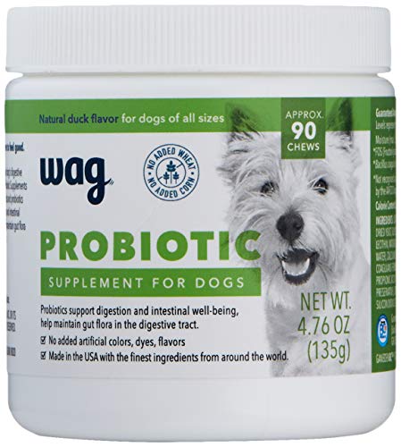 Amazon Brand - Wag Probiotic Supplement Chews for Dogs (90 count)