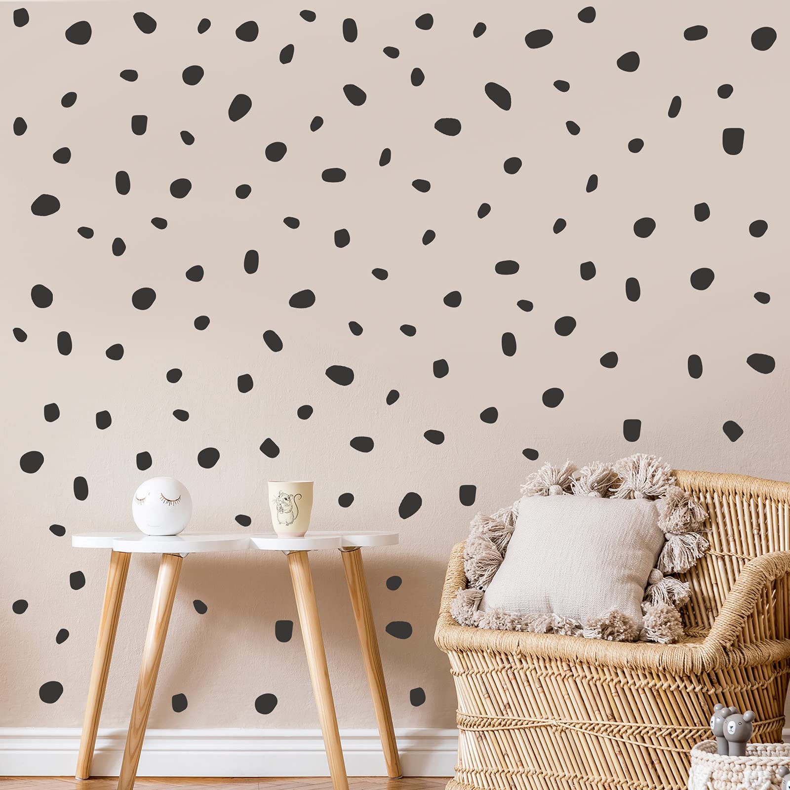 284 Pieces Polka Dots Wall Decal Irregular Polka Dot Stickers Modern Minimalist Geometric Wall Stickers Peel and Stick Decal Art for Kids Bedroom Classroom