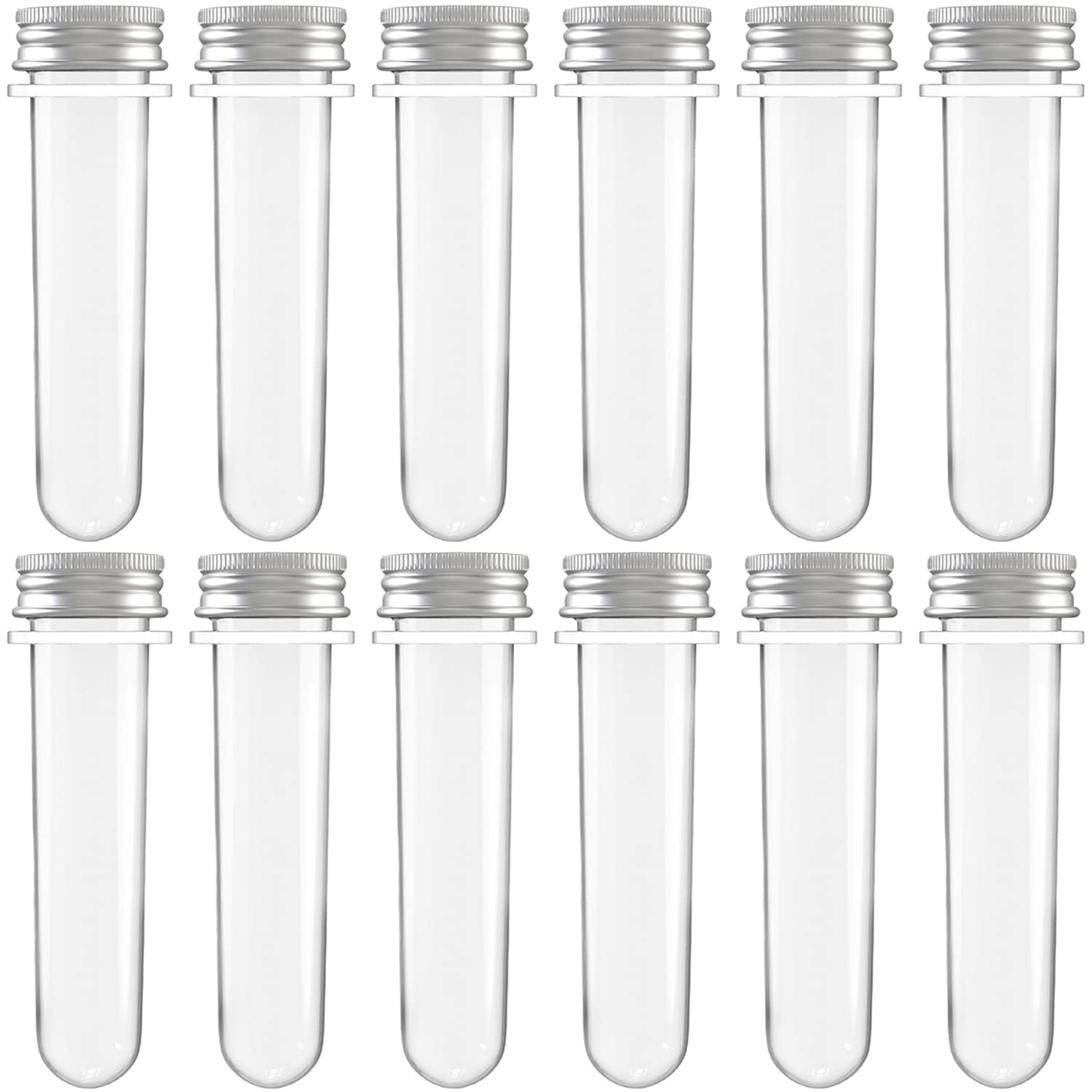 12 Pcs Plastic Test Tubes 45 ml Science Party Test Tubes for Scientific Experiments,Party Decoration,Candy,Bath Salt,Dice Display