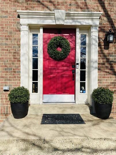 24''T 18''D Artificial Trees for Outdoors Set of 2 Potted Bushes Home Decor Artificial Topiariy Trees for Front Porch