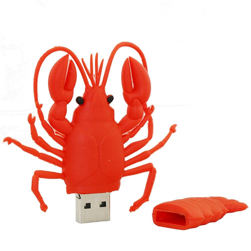16GB Lobster Shape USB Flash Drives Pen Drive Memoria Flash Stick PenDrives USB Flash Disk Thumb Drive U Disk USB Drive USB 2.0 Pen Drive PenDrive (Red)