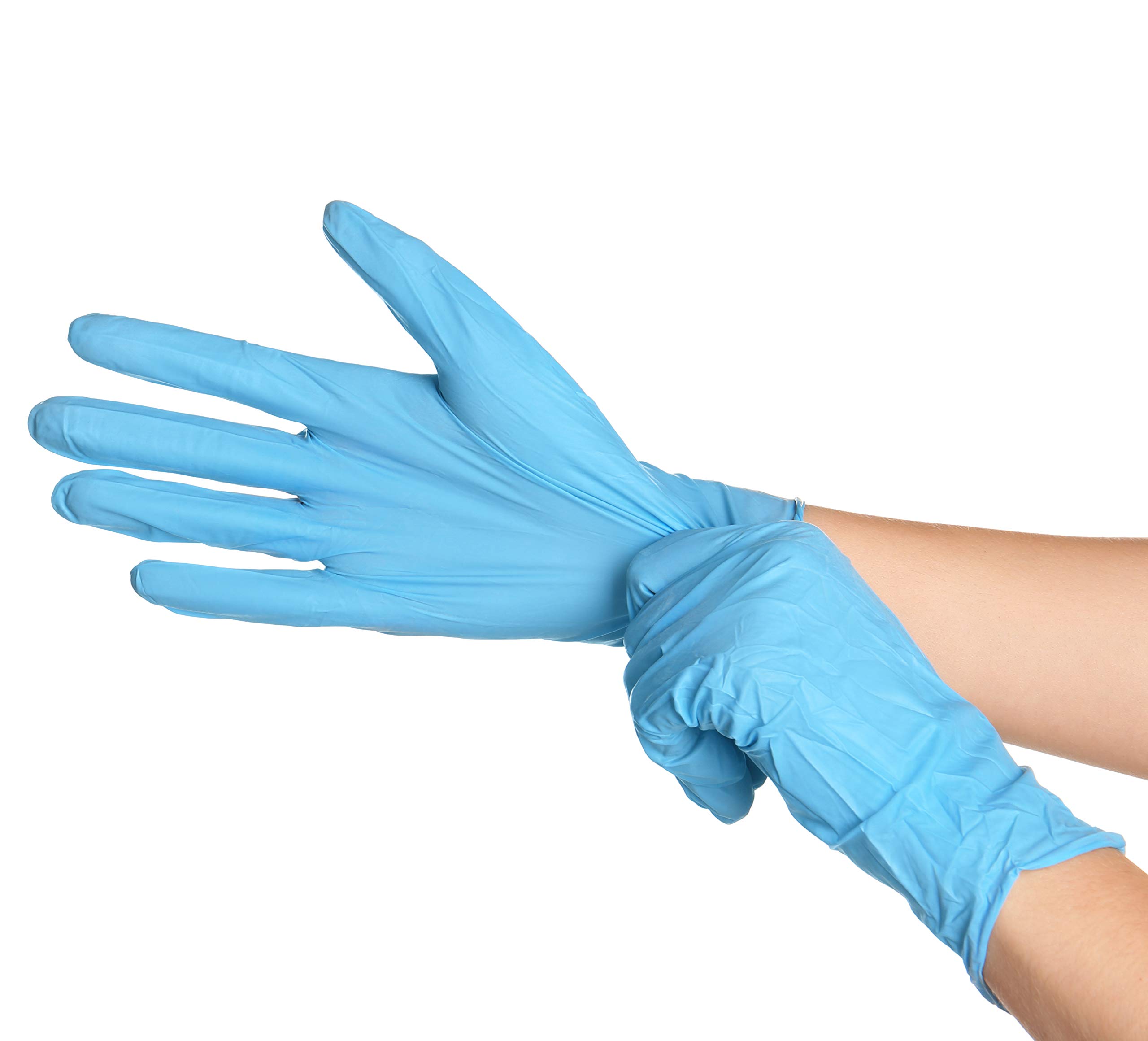 Care Plus Medical Nitrile Examination Gloves Blue Disposable Medium 100 Count
