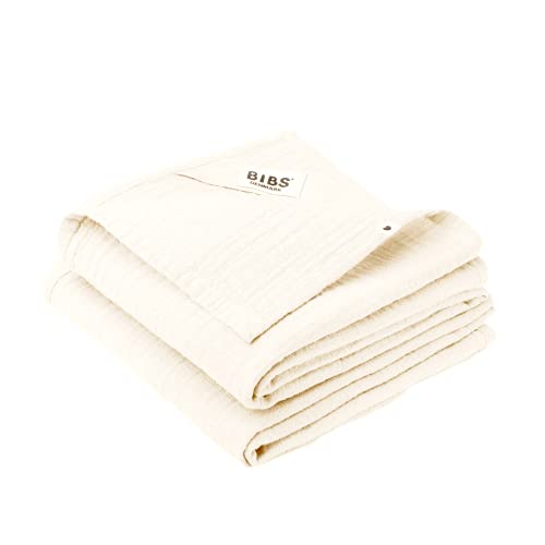 Bibs Cuddle Cloth | 2-Pack of 100% Organic Cloths | Perfect Nursing & Changing Mat Cover | Soft & Absorbent | Made in Denmark | Measures 27" x 27" (Ivory)