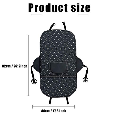 Aiydachy Kick Mats Back Seat Protector 2 Pack Car Back Seat Cover Premium Fabric Odor Free Protect Your Leather Seat with 2 Storage Pocket