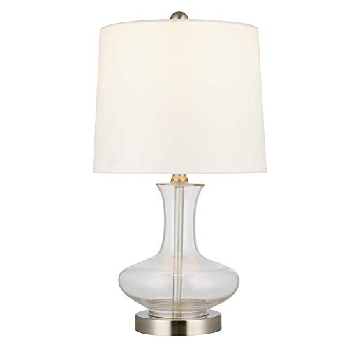 Amazon Brand β Stone & Beam Contemporary Glass Table Lamp with Narrow-Necked Body, LED Bulb Included, 20.25"H, Clear