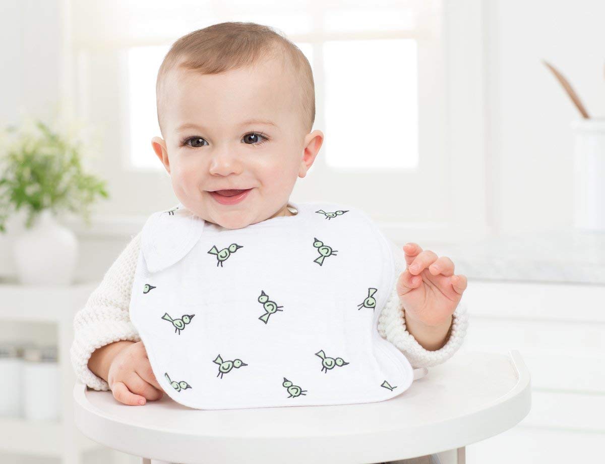 aden + anais Jungle Jam Bundle - Classic Swaddle Blanket 4 Pack - Comfort Knit Knotted Newborn Baby Gown and Hat - Classic Snap Baby Bib 3 Pack