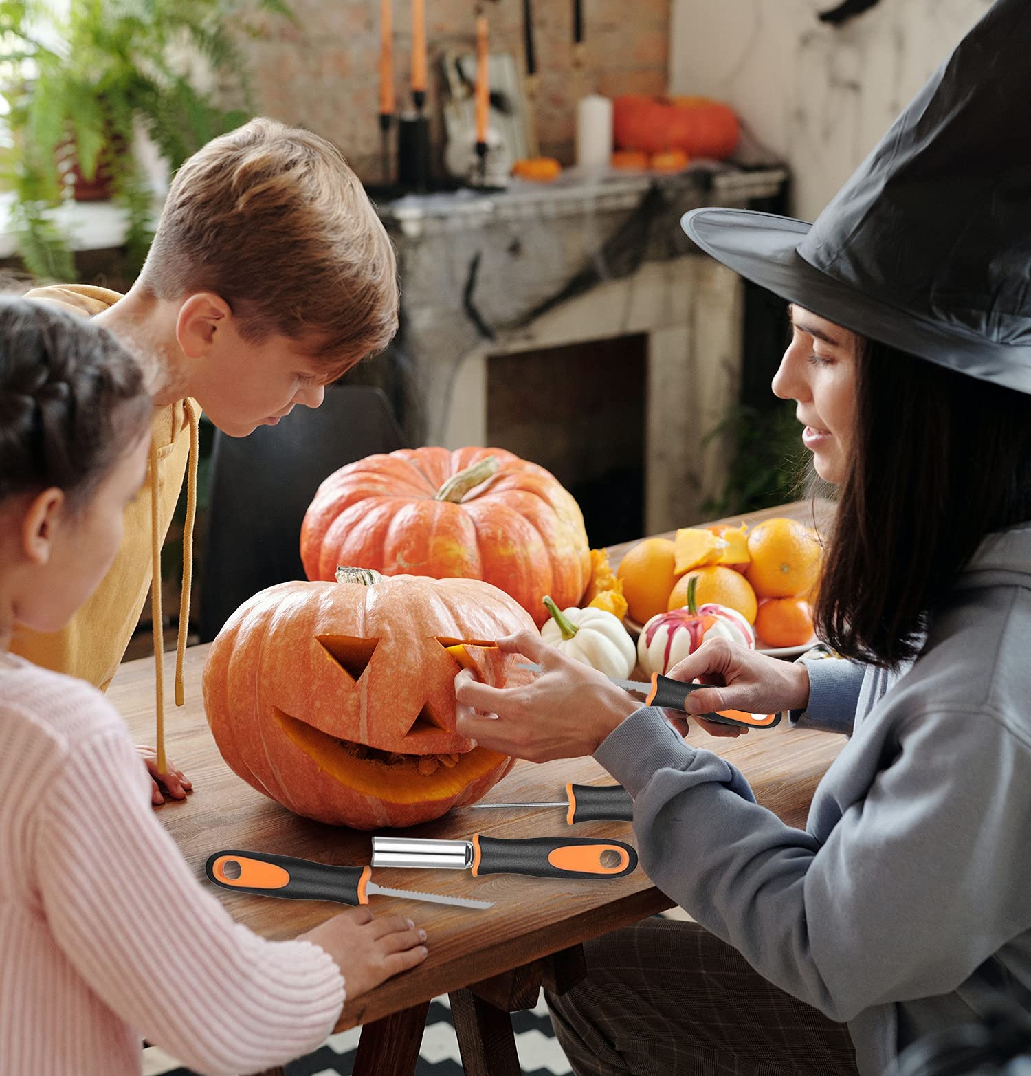 13 Pieces Halloween Pumpkin Carving Kit Professional Stainless Steel Pumpkin Carving Tools Set with Carrying Case for Halloween Pumpkin Decoration