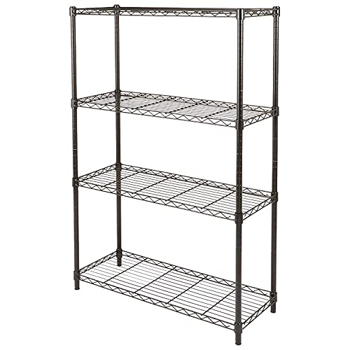 Amazon Basics 4-Shelf Adjustable, Heavy Duty Storage Shelving Unit, Black (36L x 14W x 54H) & 3-Shelf Adjustable, Heavy Duty Storage Shelving Unit, Black (23.3L x 13.4W x 30H)