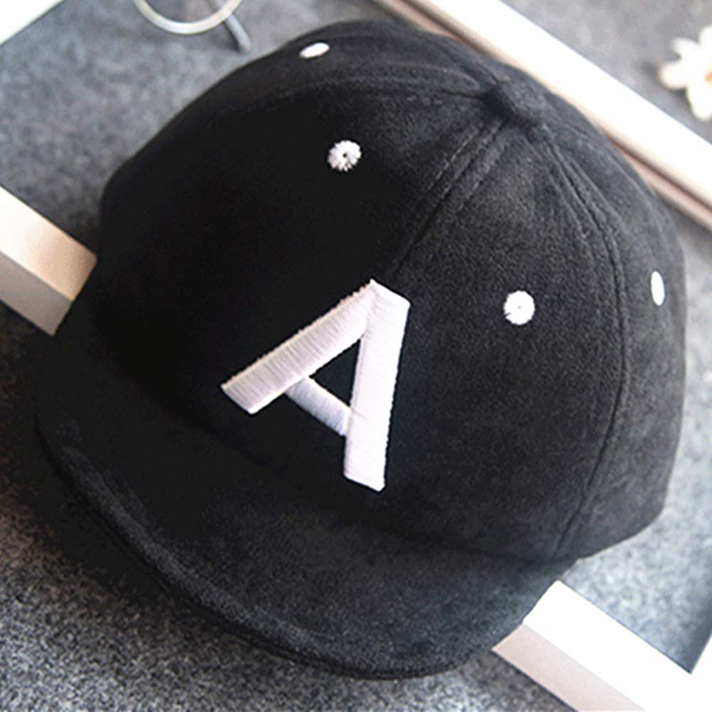 Baby Baseball Cap Striped Sun hat Letter Sun Protection Hat Infant Toddler Baby Boy Cotton Kids Children Adjustable Hats (Click B hat - Black)