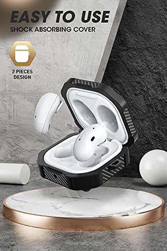 SUPCASE Unicorn Beetle Pro Case for Galaxy Buds 2 Pro / Galaxy Buds 2 / Galaxy Buds Pro / Galaxy Buds Live, Full-Body Rugged Protective Case with Carabiner (Black)
