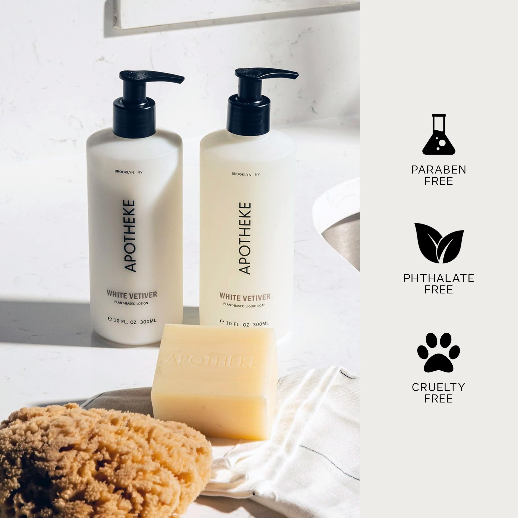 APOTHEKE Scented Hand & Body Lotion for Women & Men, White Vetiver (10 fl oz)